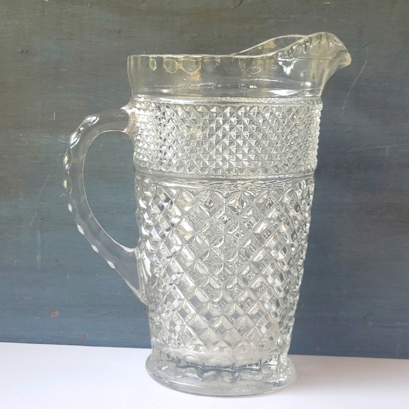 Anchor Hocking | Dining | Wexford Diamond Clear Glass Pitcher Vintage ...